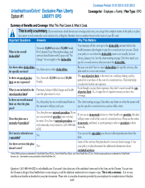 Fillable Online nhhc UnitedHealthcare/Oxford 1: Exclusive Plan Liberty ...