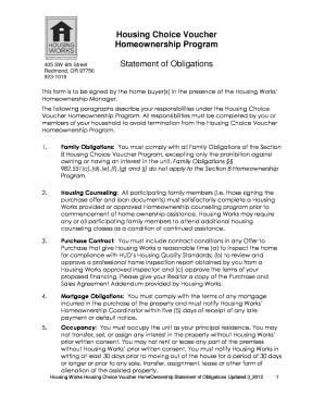 Fillable Online Statement of Obligations - Housing Works Fax Email ...