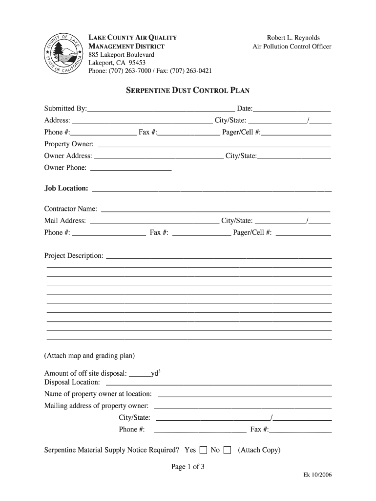 Fillable Online Air Pollution Control Officer Fax Email Print - pdfFiller