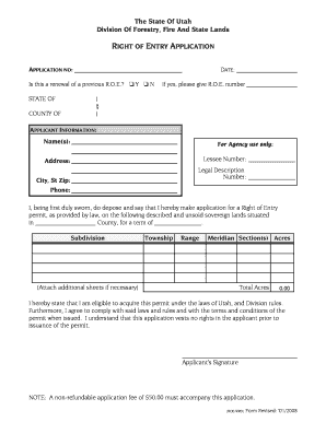 Fillable Online blm Right of Entry application - blm Fax Email Print ...