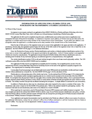 Fillable Online flhsmv INFORMATION ON APPLYING FOR A FLORIDA TITLE AND ...