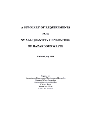 Fillable Online mass A summary of requirements for small quantity ...