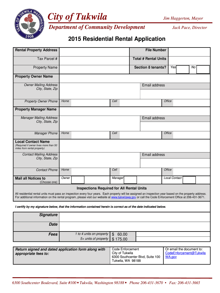 Fillable Online tukwilawa Jim Haggerton, Mayor Fax Email Print - pdfFiller