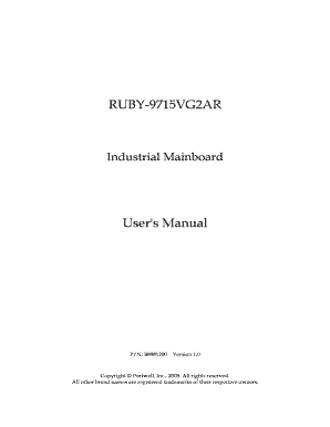 Fillable Online RUBY-9715VG2AR User39s Manual - Portwell Fax Email Print - pdfFiller