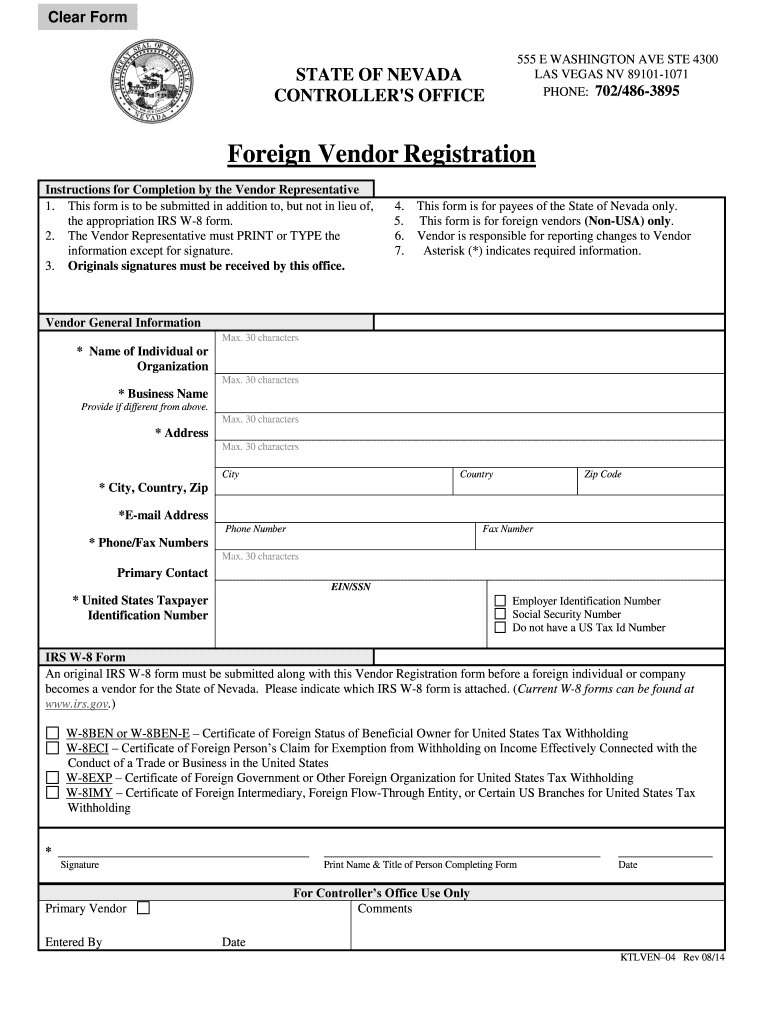 Fillable Online controller nv LAS VEGAS NV 891011071 Fax Email Print ...