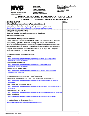 Fillable Online AFFORDABLE HOUSING PLAN APPLICATION ... - NYC.gov Fax Email Print - pdfFiller