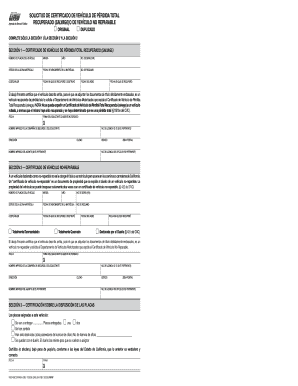 Fillable Online dmv ca REG 488 C SOLICITUD DE CERTIFICADO DE VEHCULO DE ...