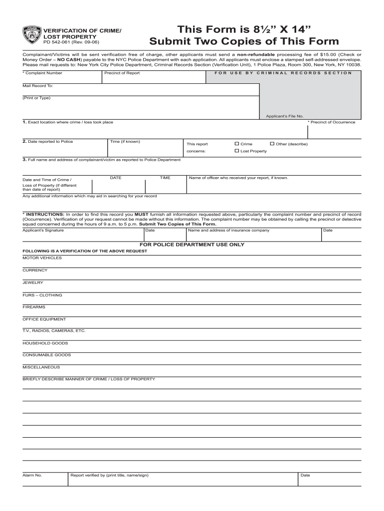 Nypd Police Report Template HQ Printable Documents