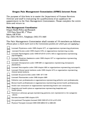 Fillable Online oregon Oregon Pain Management Commission (OPMC ...
