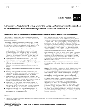 Fillable Online Admission to ACCA membership under the European Communities ... Fax Email Print ...