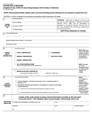 Fillable Online courts ca Print Clear STATE OF CALIFORNIA PAYEE DATA ...