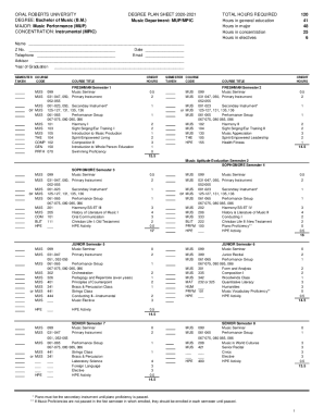 Fillable Online DEGREE PLAN SHEET 2020-2021 Fax Email Print - pdfFiller