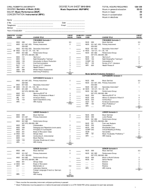 Fillable Online degree plan sheet 2015-2016 Fax Email Print - pdfFiller