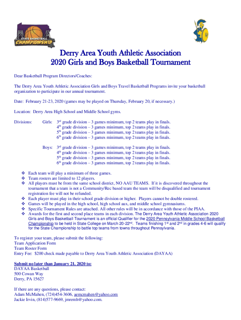 Fillable Online Derry Area Athletic Department Fax Email Print - pdfFiller