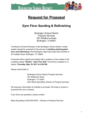 Fillable Online REQUEST FOR PROPOSAL of REFINISHING GYM FLOOR Fax Email ...