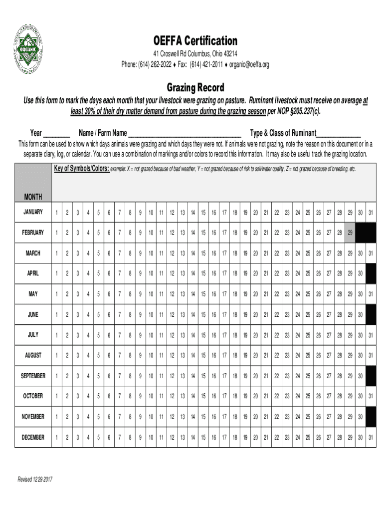 Fillable Online Yearly Field Activity Record Fax Email Print - pdfFiller