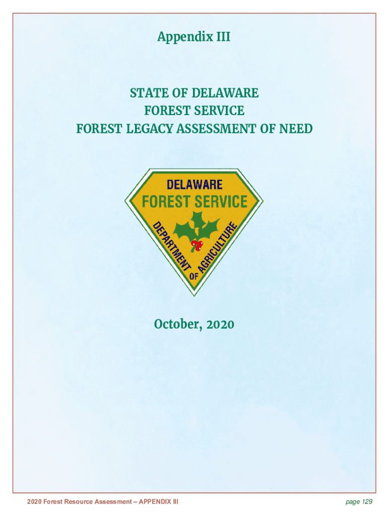 Fillable Online Delaware Forest Service Forest Legacy Program ... Fax ...