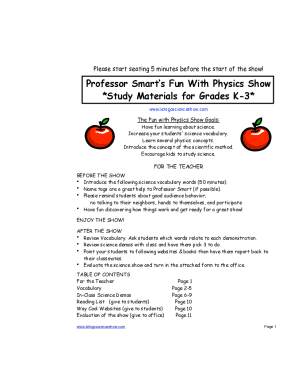 Fillable Online Professor Smart's Fun With Physics Show *Study ...