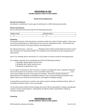 Fillable Online The Most Useful Mentoring Agreement Templates and ...