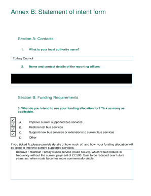 Fillable Online Annex B: Statement of intent form Fax Email Print ...