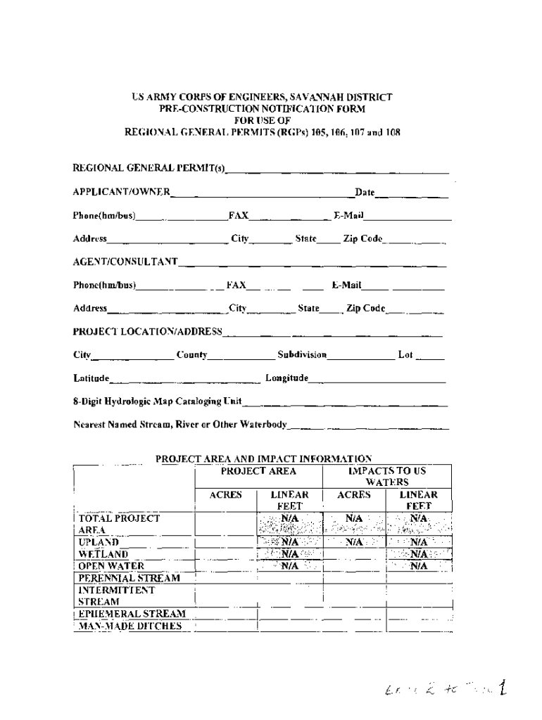 Fillable Online General Permits - Fort Worth District - U.S. Army Fax ...