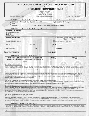 Fillable Online Occupational Tax Forms and Instructions Fax Email Print ...