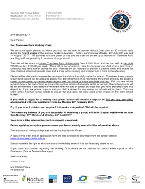 Fillable Online re - free summer holiday club invitation Fax Email ...