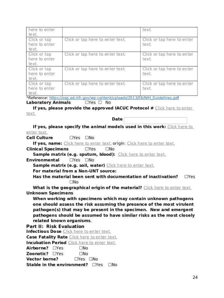 biological risk assessment - riskmanagement unt Doc Template | pdfFiller