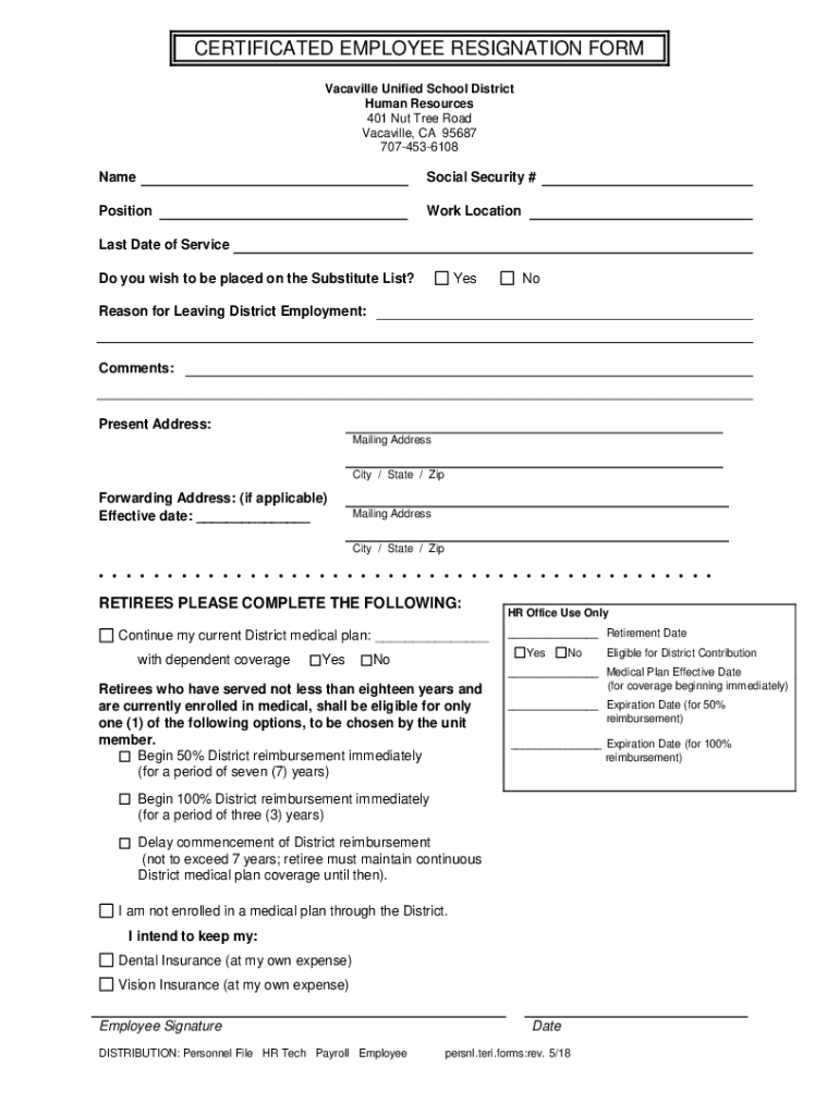 Forms & Documents - Vacaville Unified School District: Fill out & sign online | DocHub