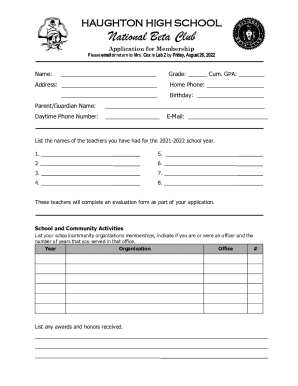 Fillable Online National Beta Club Fax Email Print - pdfFiller