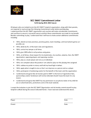 Fillable Online SCC SWAT Commitment Letter - HomeTeamsONLINE Fax Email ...