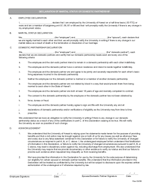 Fillable Online westoahu hawaii Declaration of Marital Status or ...