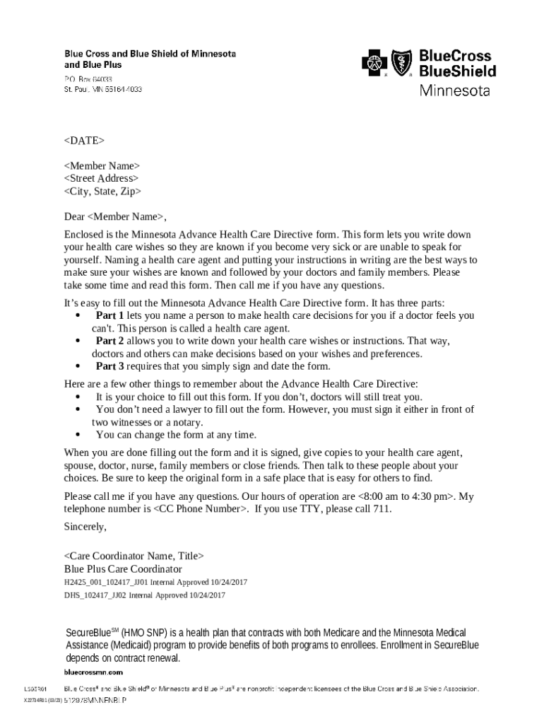 ADVANCE HEALTH CARE DIRECTIVE Doc Template | pdfFiller