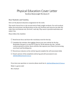 Fillable Online How To Write a Physical Education Teacher Cover Letter ...