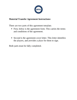 Material Transfer Agreements (MTAs) Doc Template | pdfFiller