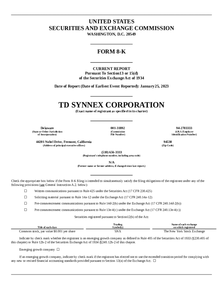 td synnex corporation - cloudfront.net Doc Template | pdfFiller