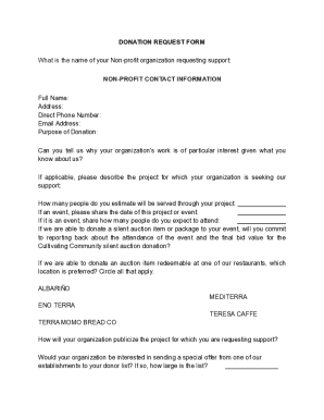 Fillable Online Donation Request Form Redo Fax Email Print - pdfFiller
