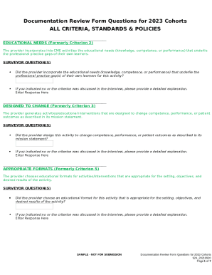 Documentation Review Questions for 2023 ... Doc Template | pdfFiller