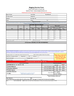 Fillable Online Rigging Service Form - Nashville Fax Email Print ...