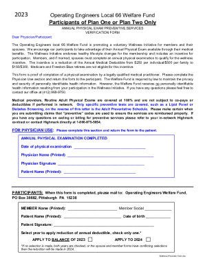 Fillable Online Operating Engineers Local 66 Welfare Fund Participants ...