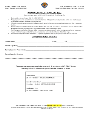 Fillable Online John C Kimball High School - Tracy Fax Email Print ...
