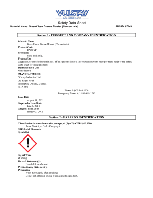 Fillable Online SAFETY DATA SHEET STAINBLASTER GREASE ... Fax Email ...