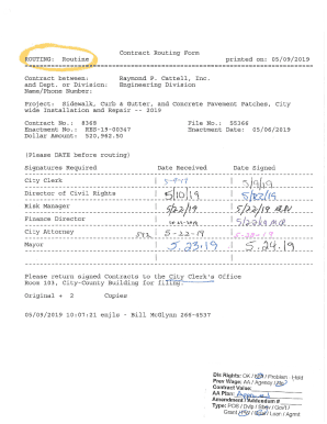 Fillable Online CONTRACT ROUTING CONTROL SHEET Fax Email Print - pdfFiller