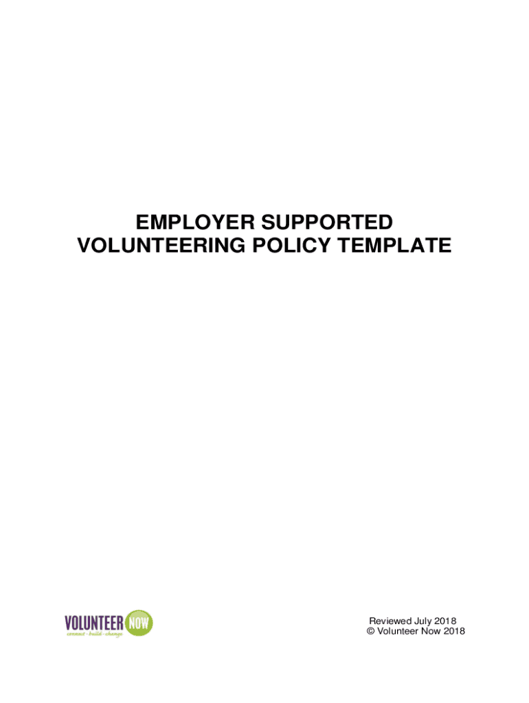 Fillable Online Employer Supported Volunteering Policy Template Fax ...