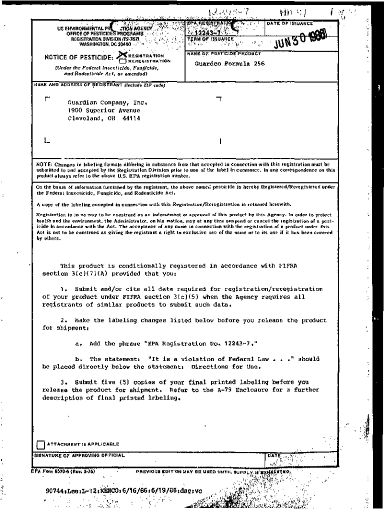 Fillable Online Federal Insecticide, Fungicide and Rodenticide Act Fax Email Print - pdfFiller