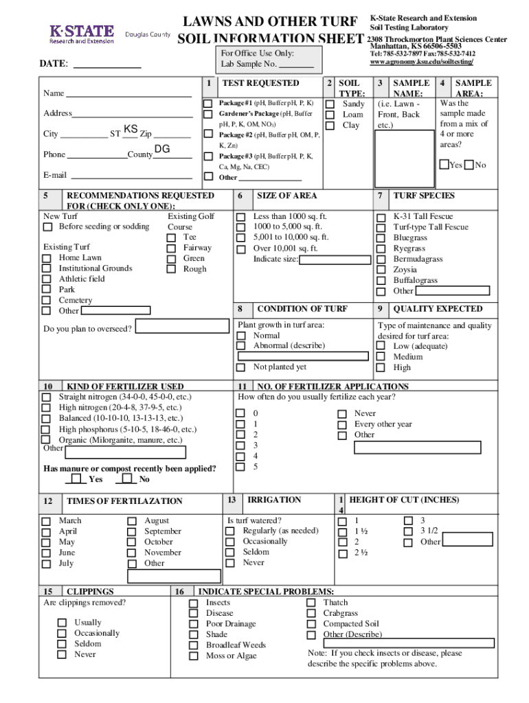 Fillable Online Lawn and Other Turf Ornamental Soil Information Sheet ...