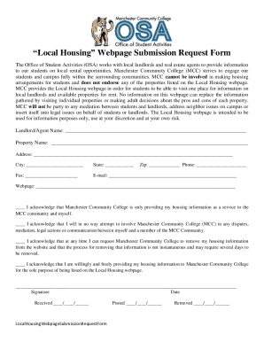 Fillable Online Local Housing Webpage Submission Request Form Fax Email ...