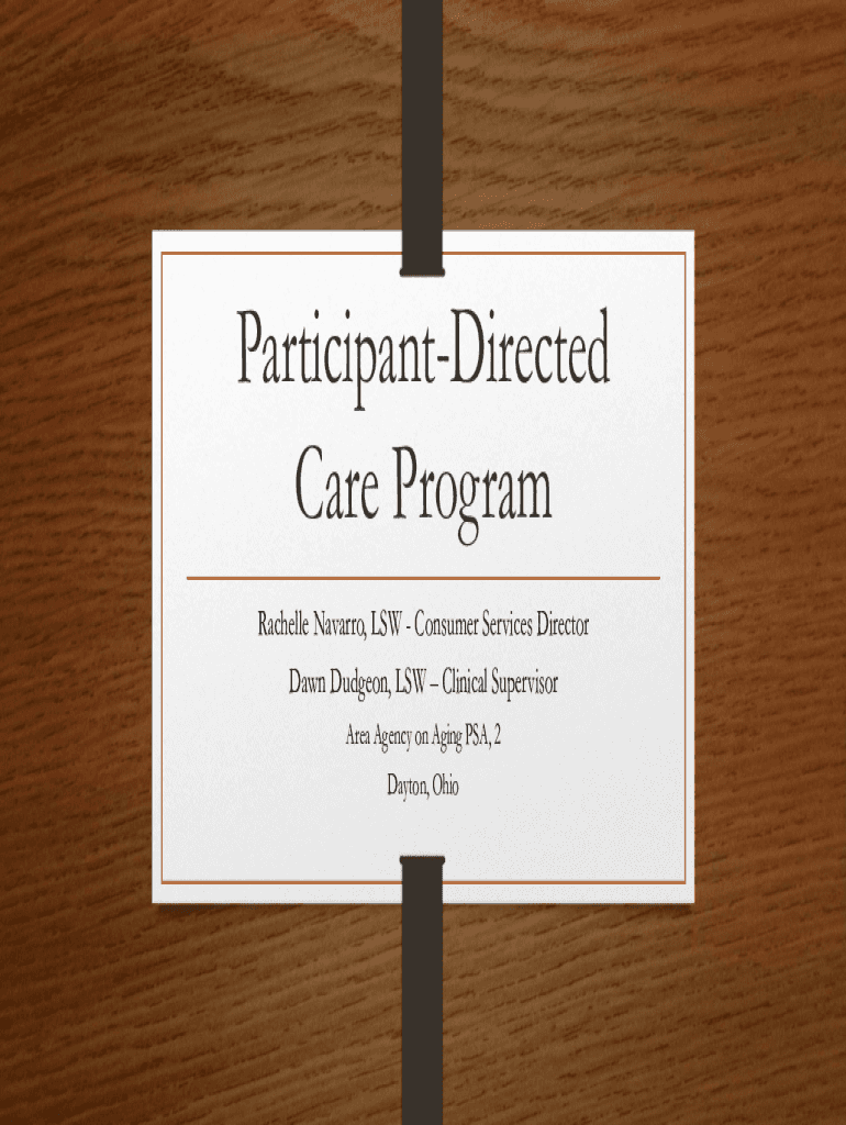 Fillable Online Participant-Directed Care Program Fax Email Print - pdfFiller