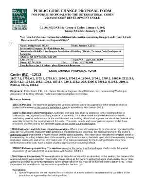 Code Amendment Proposal Doc Template | pdfFiller