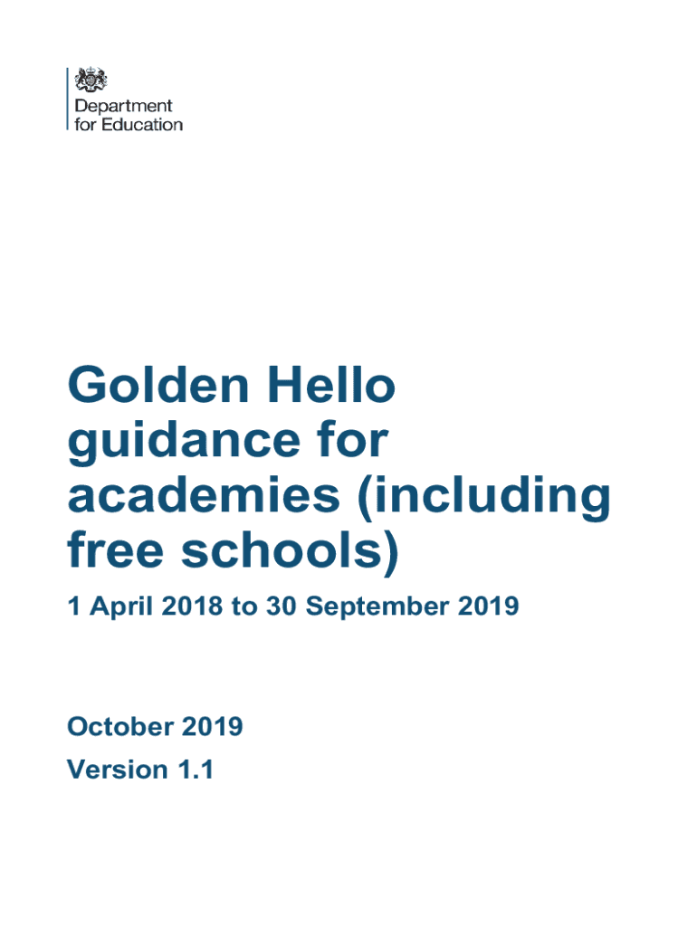 Fillable Online Golden Hello guidance for academies (including free ... Fax Email Print - pdfFiller